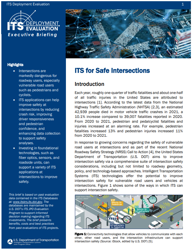 ITS for Safe Intersections | ITS Deployment Evaluation