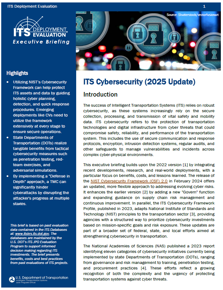ITS Cybersecurity (2025 Update) | ITS Deployment Evaluation
